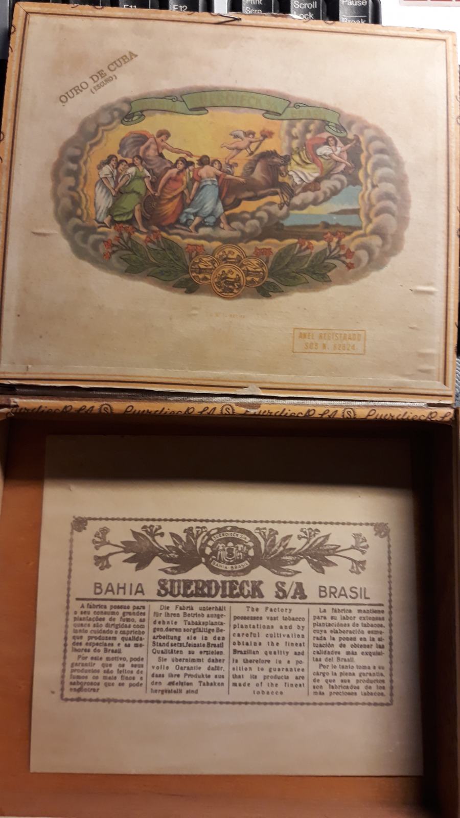 Škatla od cigar SUERDIECK S/A. BAHIA BRASIL, kubanske cigare