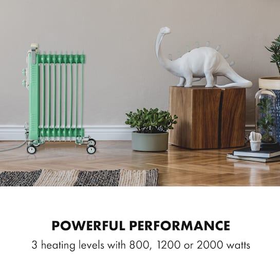 Klarstein Thermaxx Retroheat, radiator na olje, 2000 W, kolesca