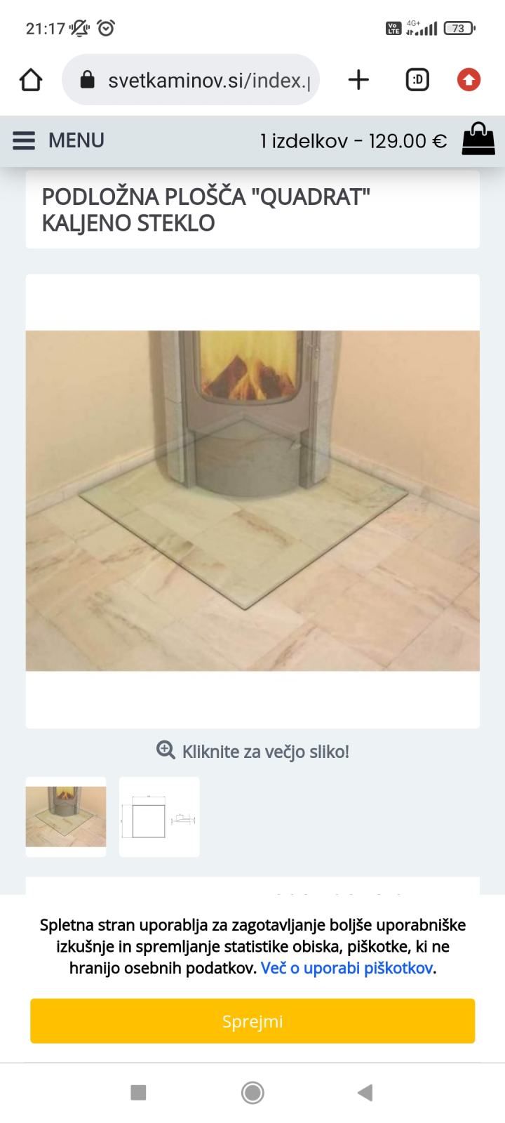 Podlozna plosca-kaljeno steklo