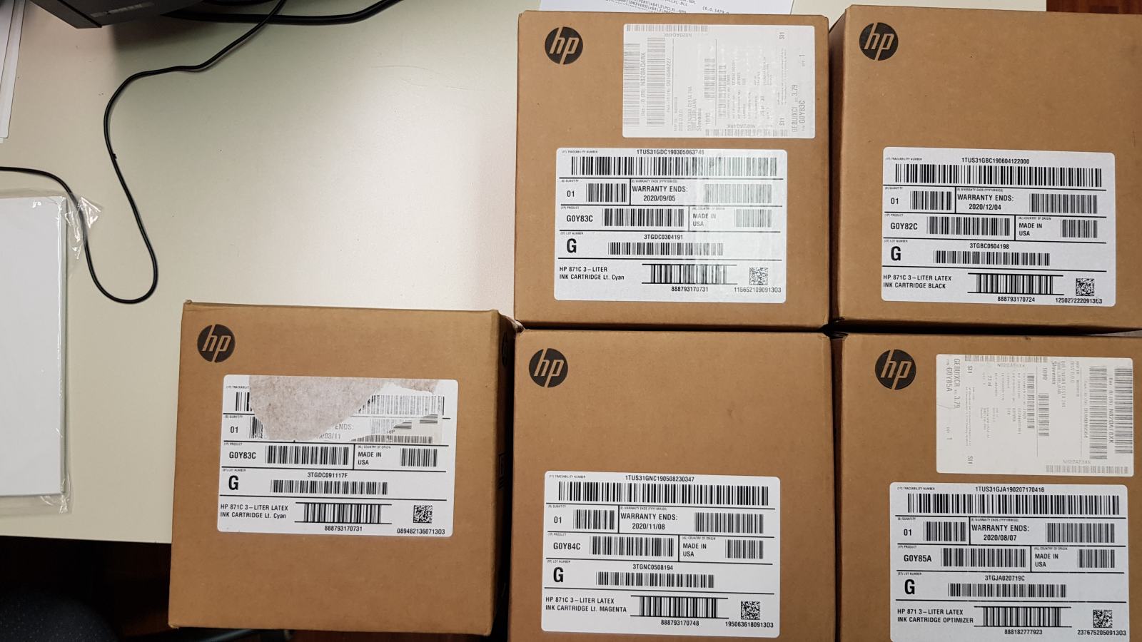 HP Latex 871C 3l kartuše