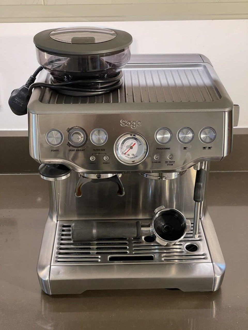 Sage The Barista Express Espresso aparat za kavo - brušeno nerjavno je