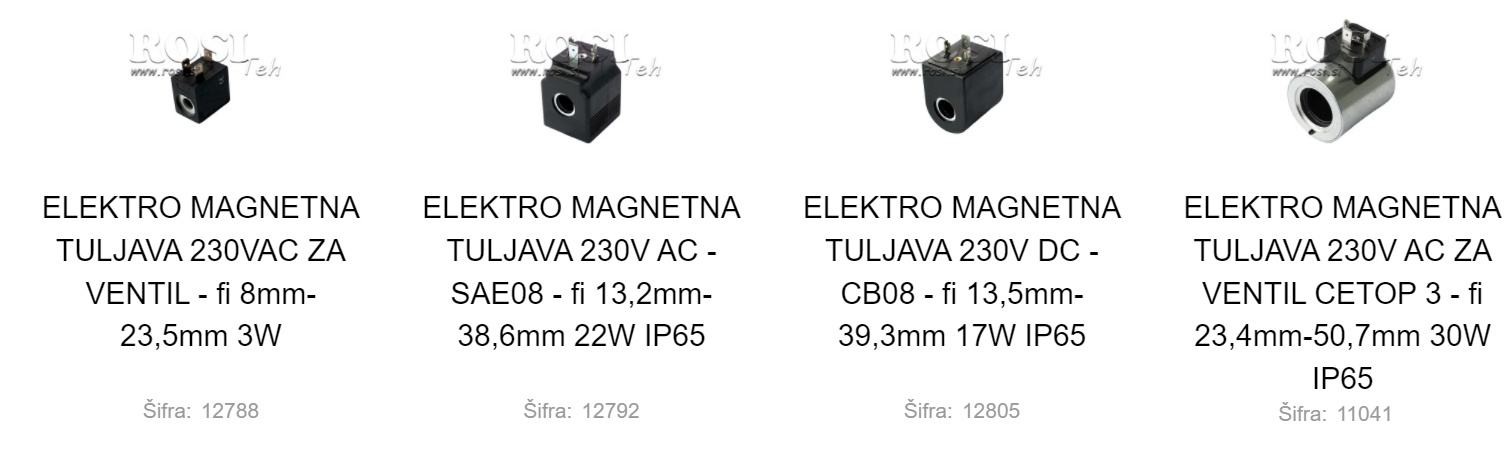ELEKTROMAGNETNE TULJAVE 230 V