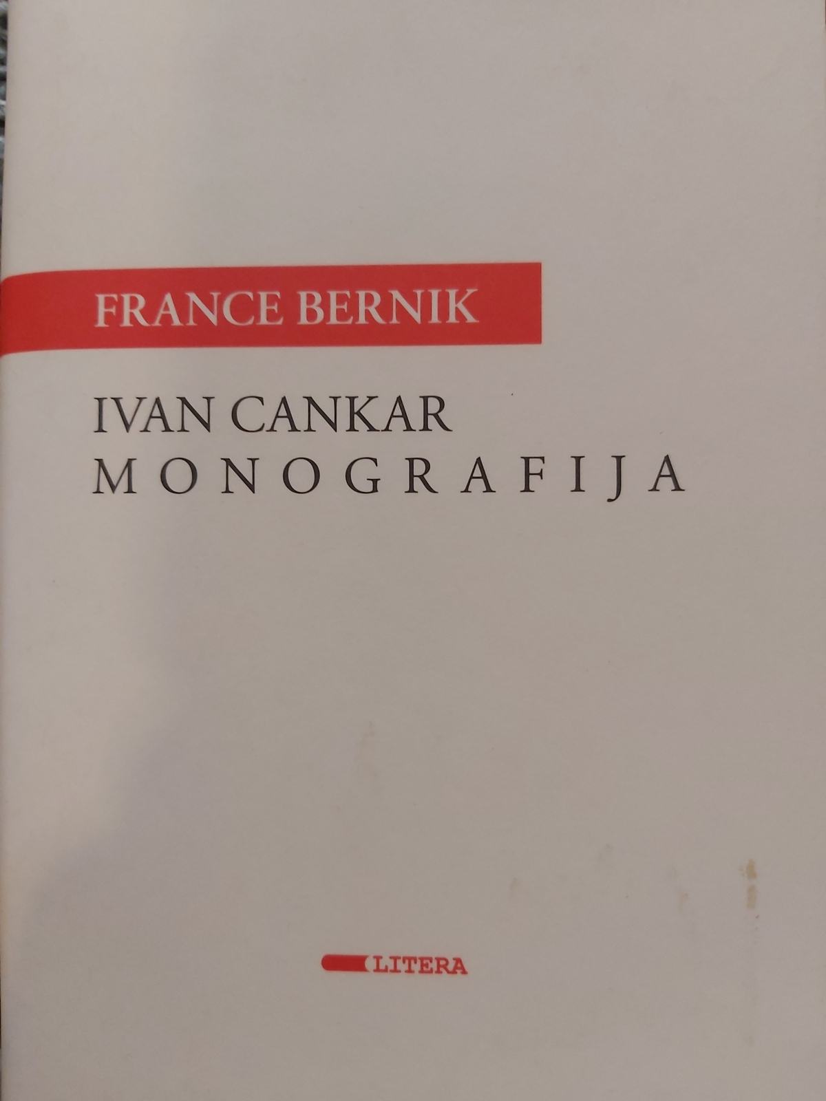BERNIK IVAN CANKAR MONOGRAFIJA