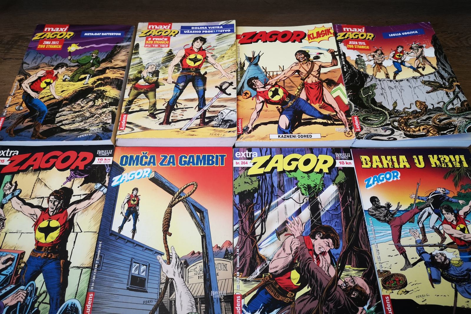 Stripi Zagor, Veliki Blek, Tex, Dylan Dog in drugi