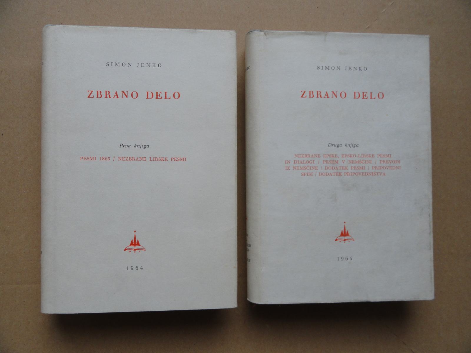 SIMON JENKO, ZBRANO DELO, 2 KNJIGI V KOMPLETU