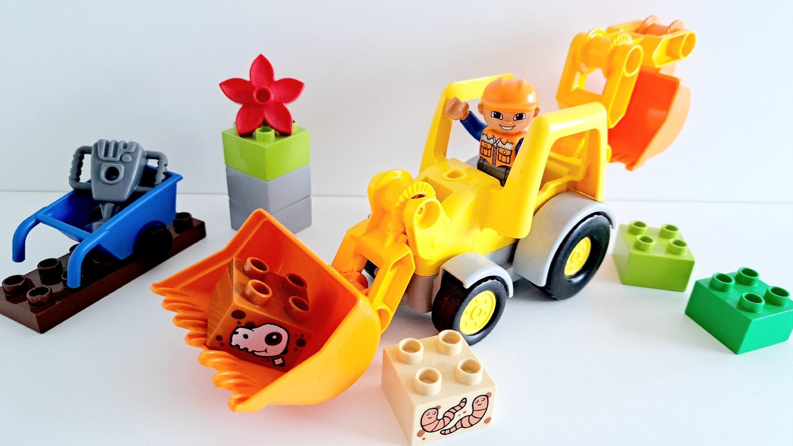 Rovokopač Duplo Lego, 10811 (vse kocke), nakladač, kopač, bager