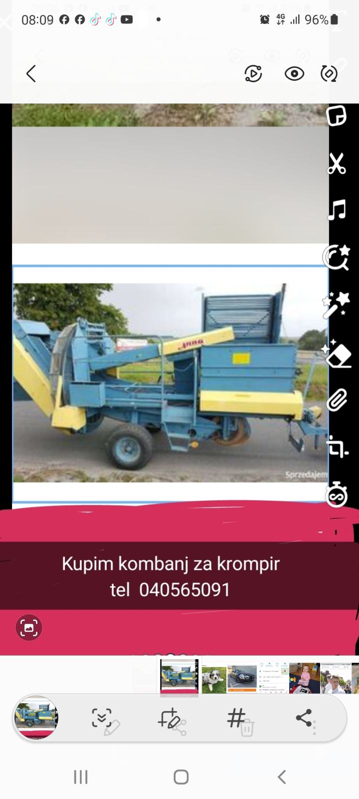 Kupim kombanj za krompir
