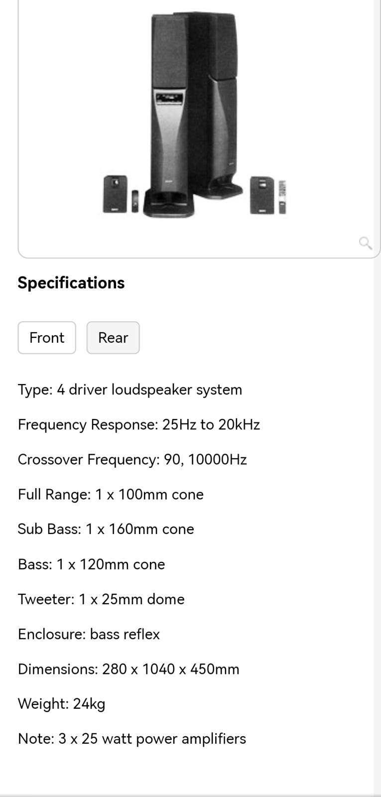 Sony SA-VA55 5.1 Dolby
