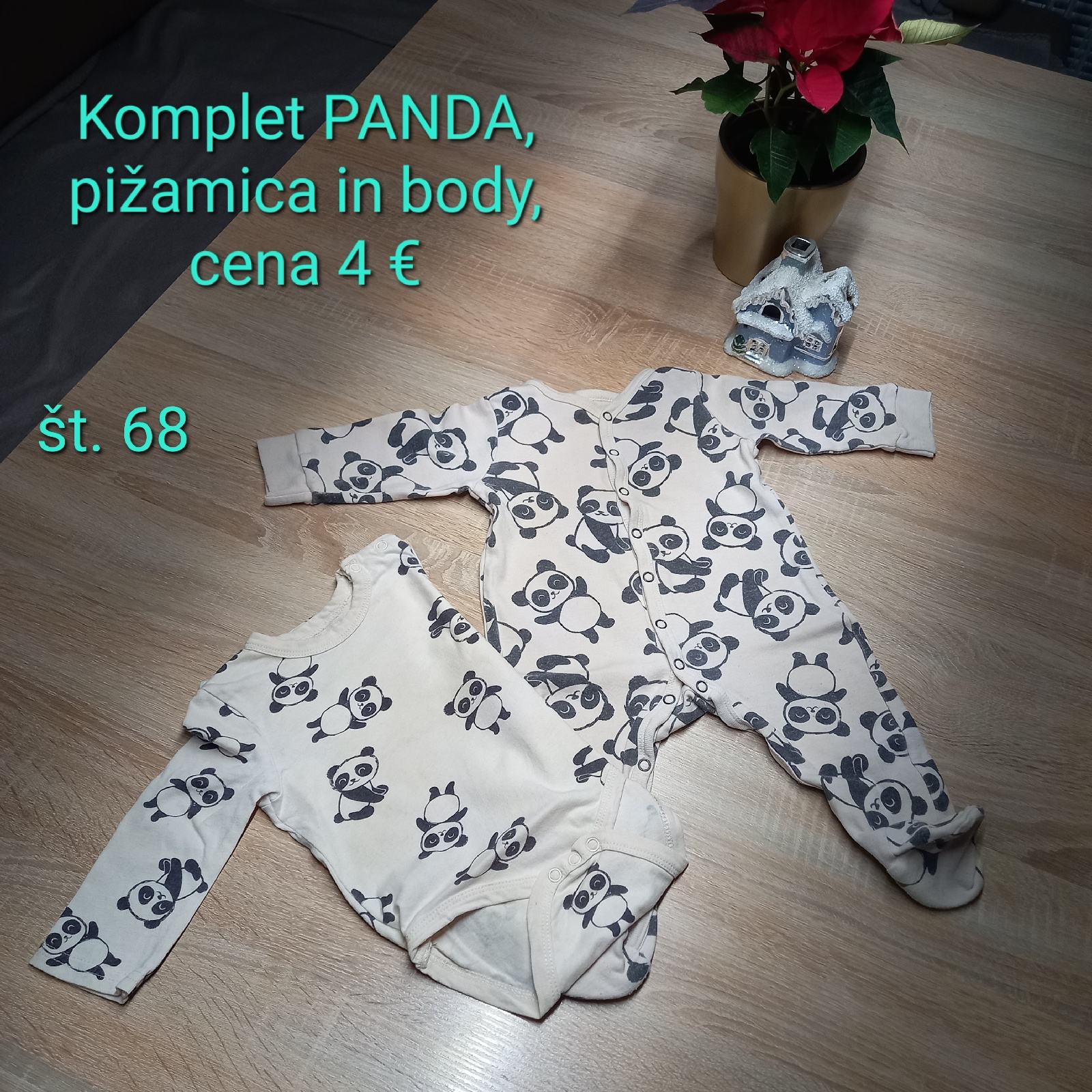 komplet PANDA, pižamica, pižama, spalni pajac, bodi št. 68
