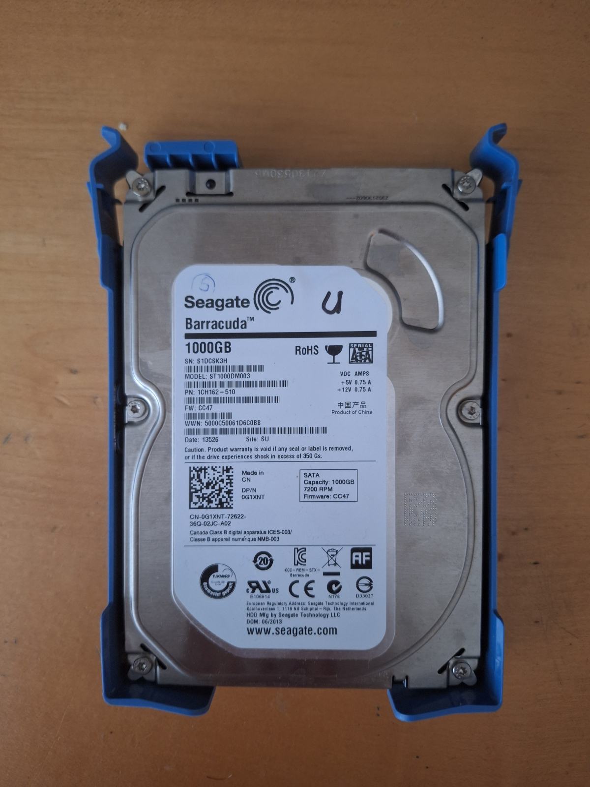 Hard drive 1000GB Seagate Barŕacuda