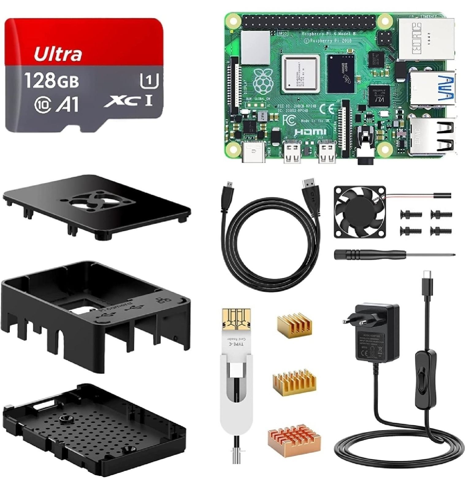 Raspberry Pi 4 8 GB RAM + 128 GB microSD