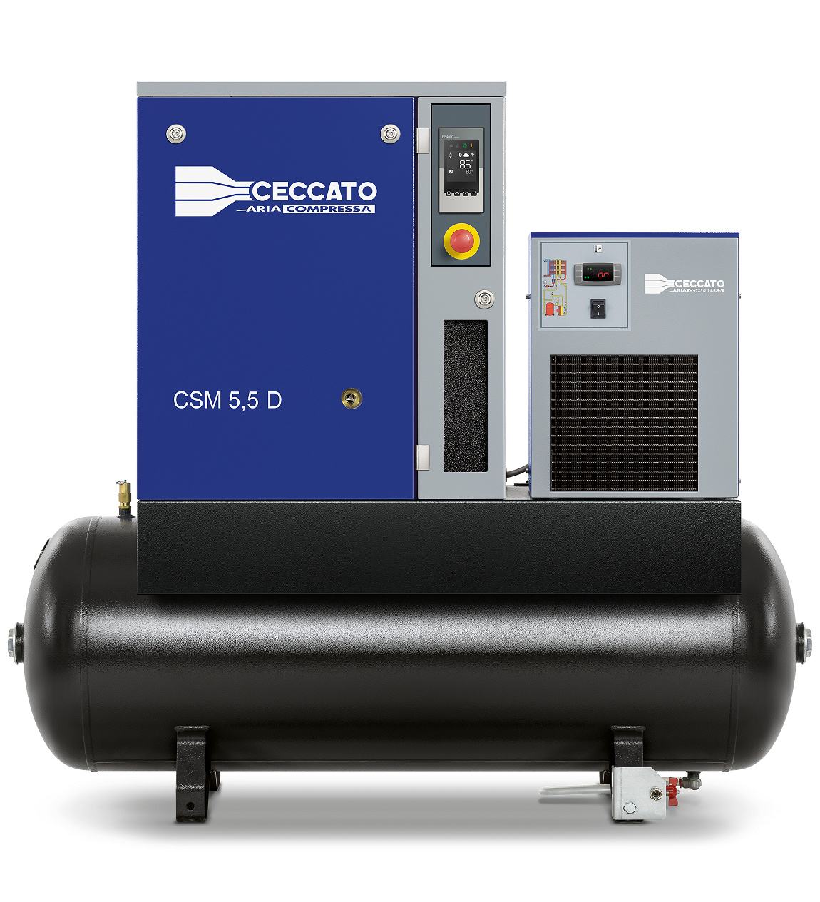 VIJAČNI KOMPRESOR CECCATO 5,5 kW NA POSODI, S SUŠILCEM