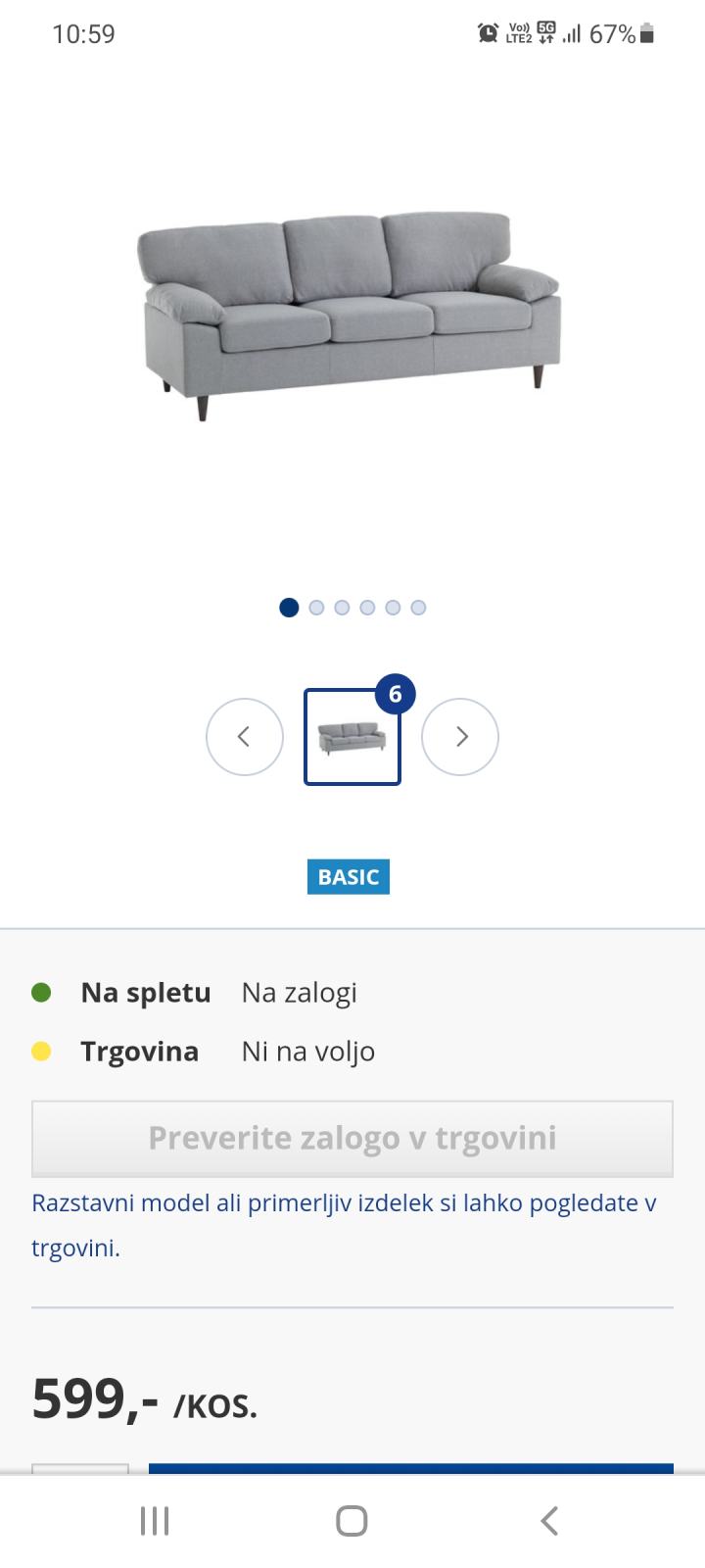 Prodam trosed in dvosed