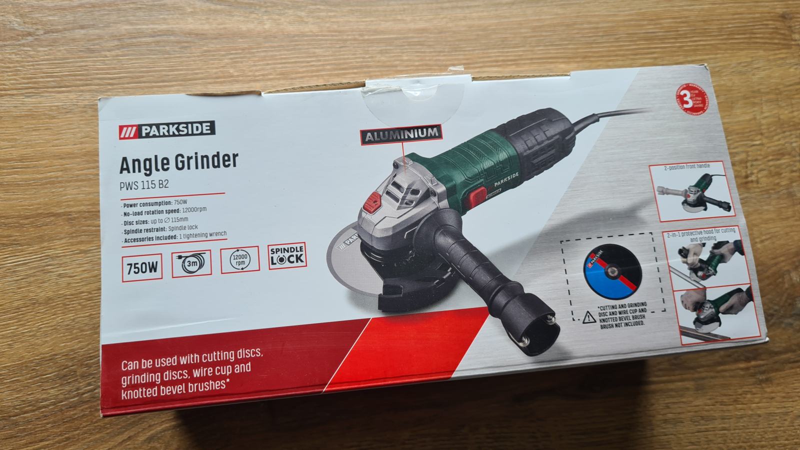 Kotna brusilka enkrat uporabljena