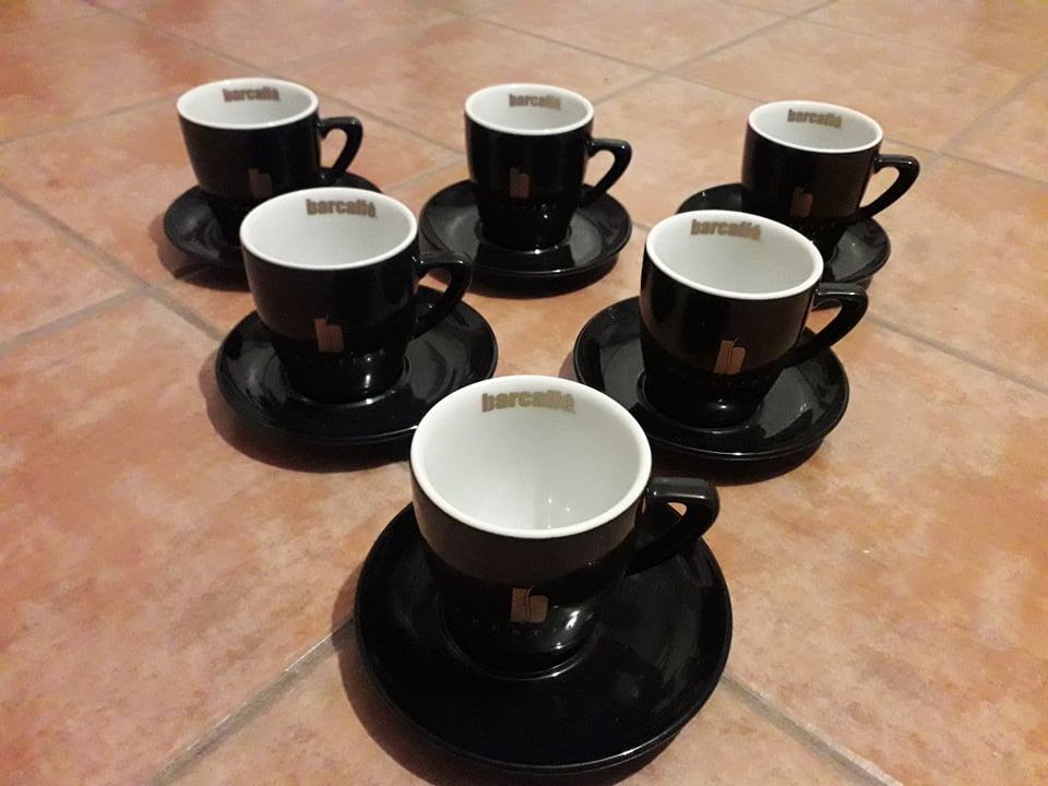 Komplet 6 skodelic za čaj, belo kavo, kakav...(velike-barcaffe) -NOVE-