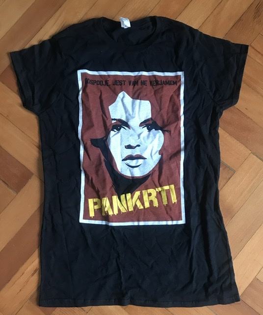 Nova majica Pankrti, črne barve, ženska velikost.