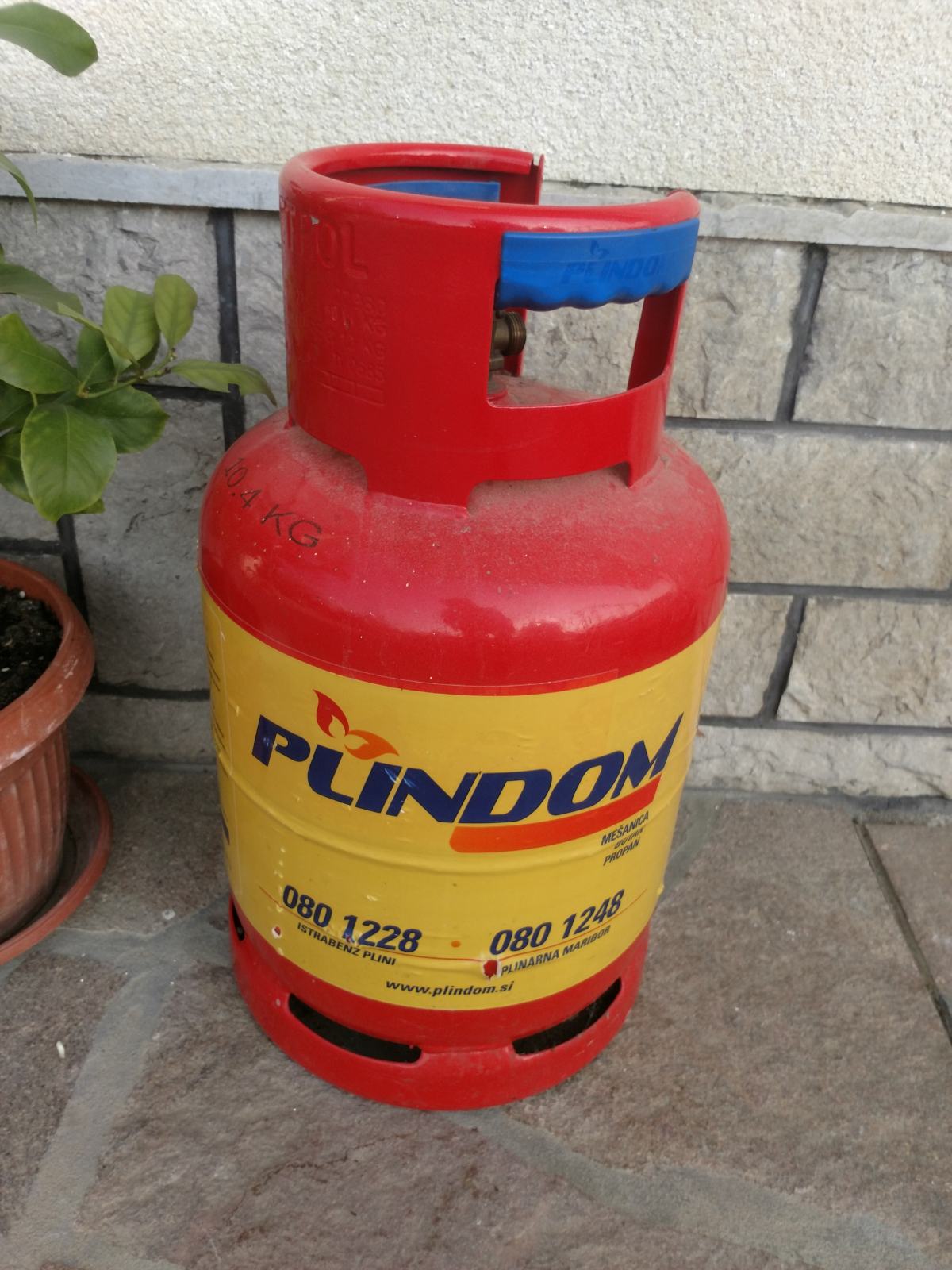 plinska jeklenka, bombula, 10kg, rumena/rdeča