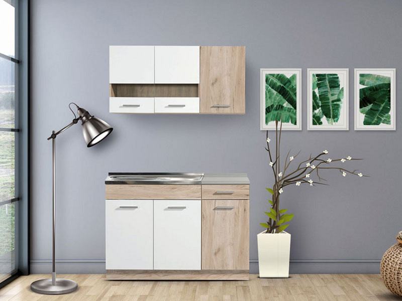 Kuhinjski blok Denver 2, 120 cm , Barva sivi hrast, bela / NOVO