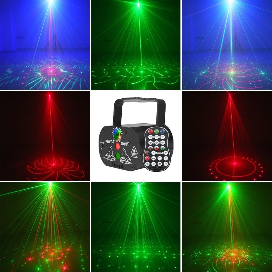 ALIEN II mini disco laserski projektor RGB USB LED UV-60 motivov