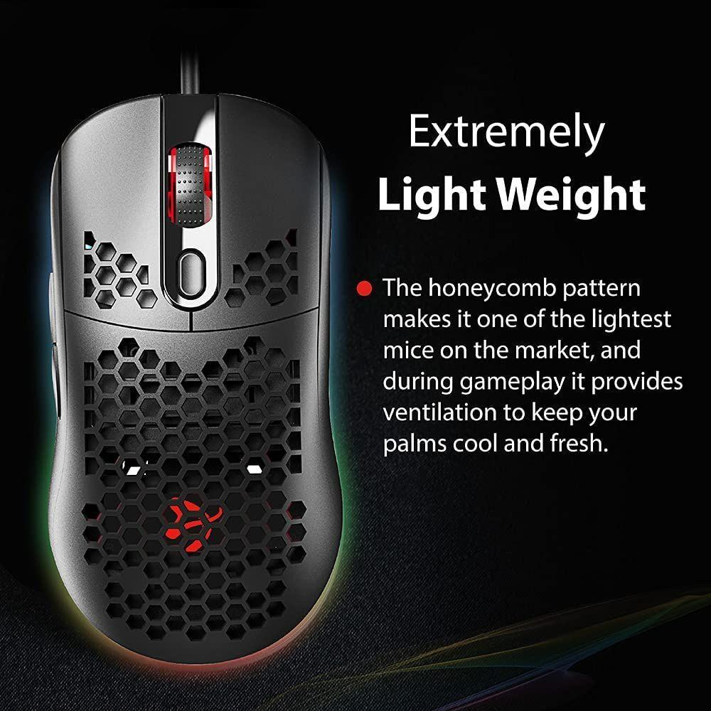 NOVO - Gaming miška AROZZI ULTRA LIGHT - ( RGB - 16.000 DPI )