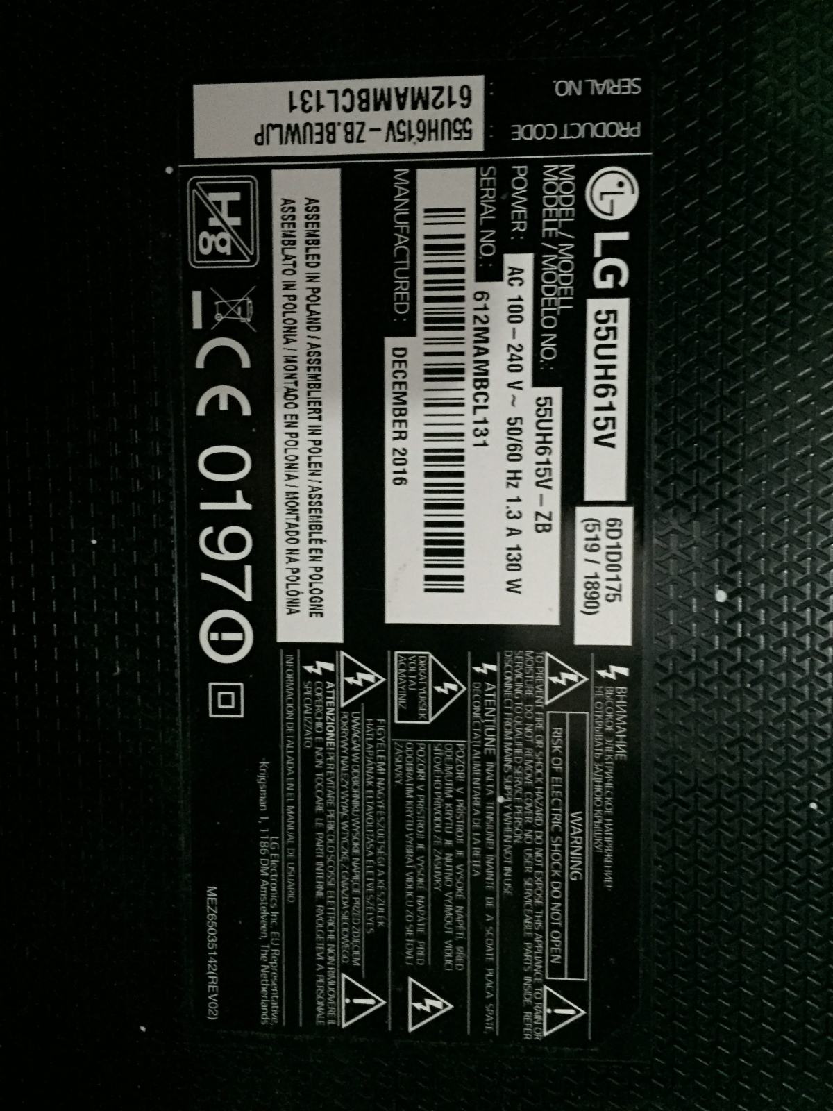 prodam LG 55UH615V-ZB z napako