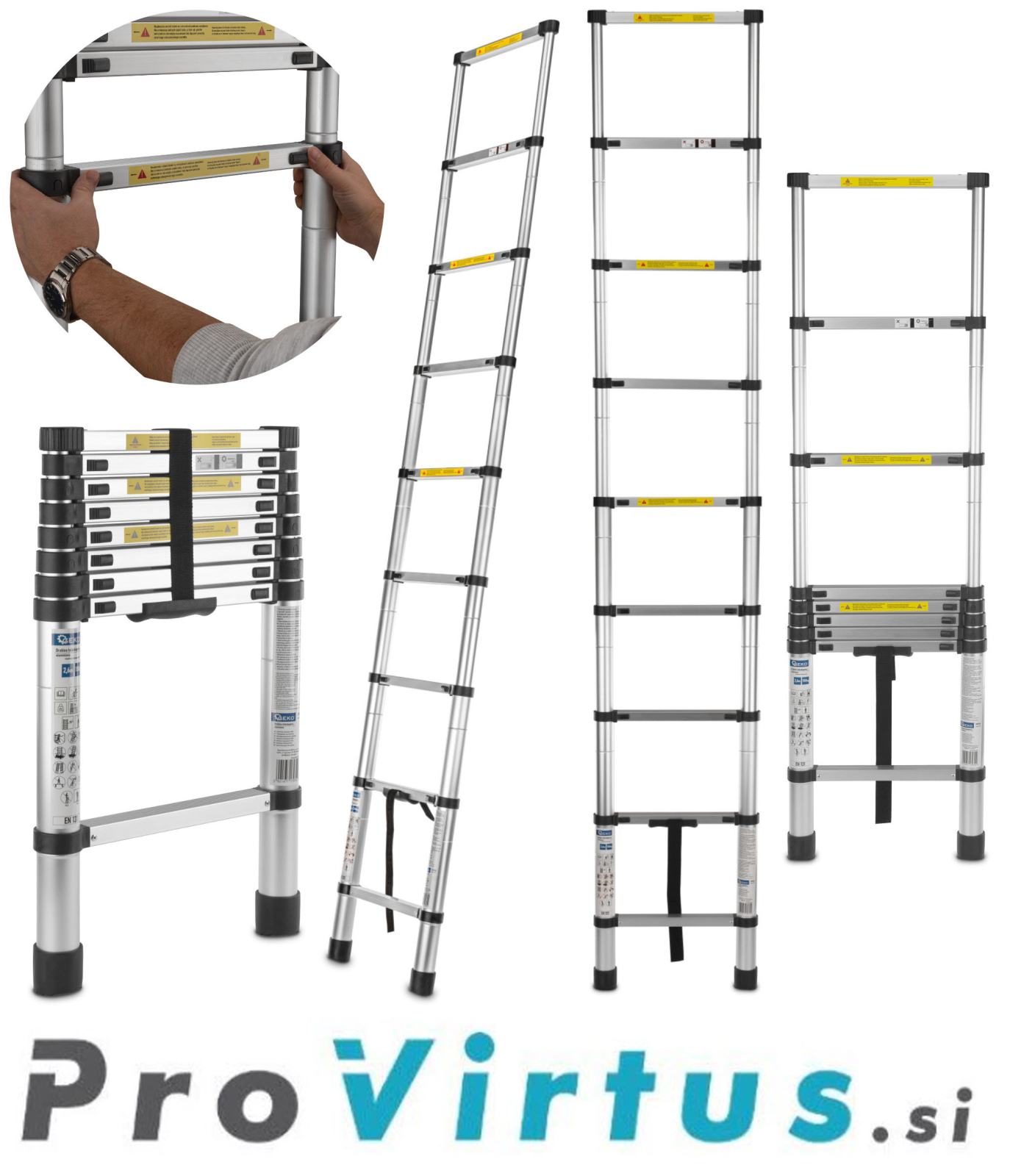 Teleskopska lestev 2,6m do 150kg NOVO!