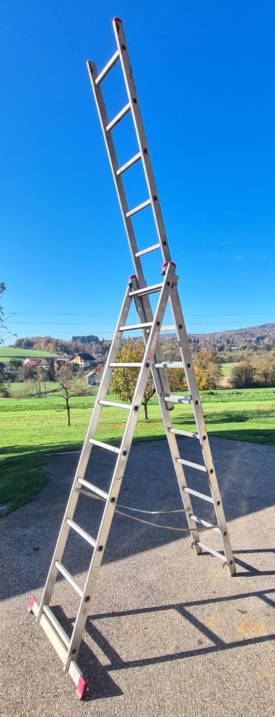 Tridelna (3*9 prečk) Alu lestev