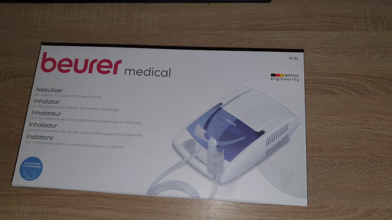 Nov, neuporabljen medicinski inhalator Bauer