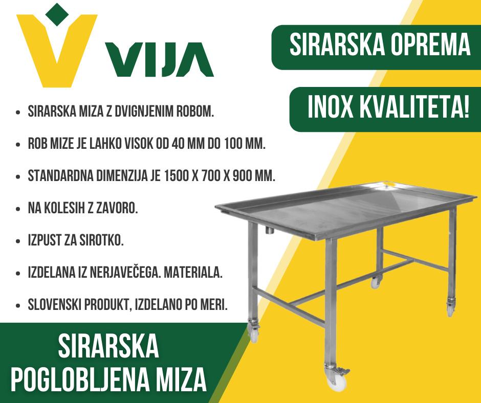 MESARSKA OPREMA SIRARSKA POGLOBLJENA MIZA VIJA