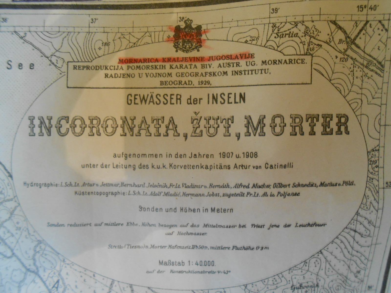 pomorska karta KRALJEVINE JUGOSLAVIJE Murter