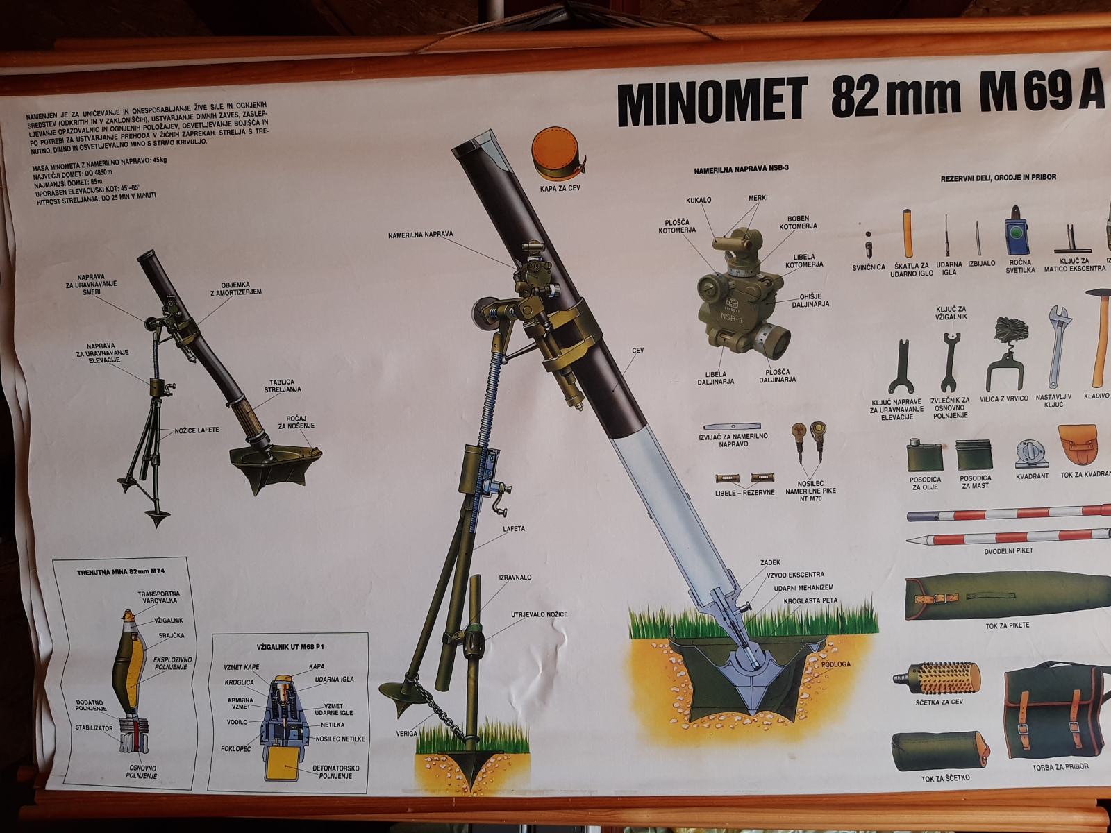 učni plakat minomet 82mm