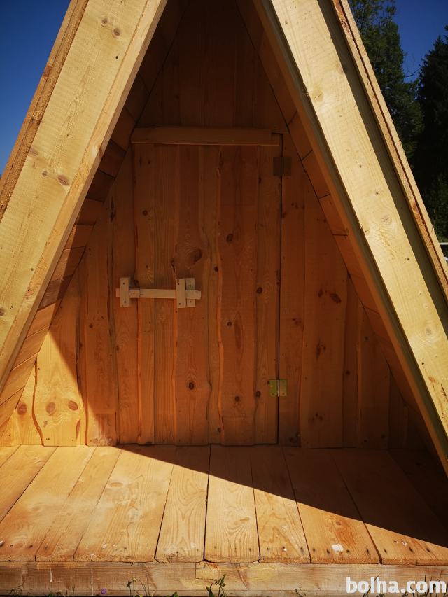 Glamping hiške, nadstrešek