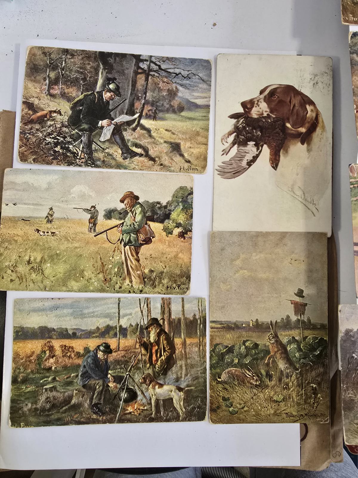 Stare razglednice z lovskimi motivi v obdobju do 1918, poslane