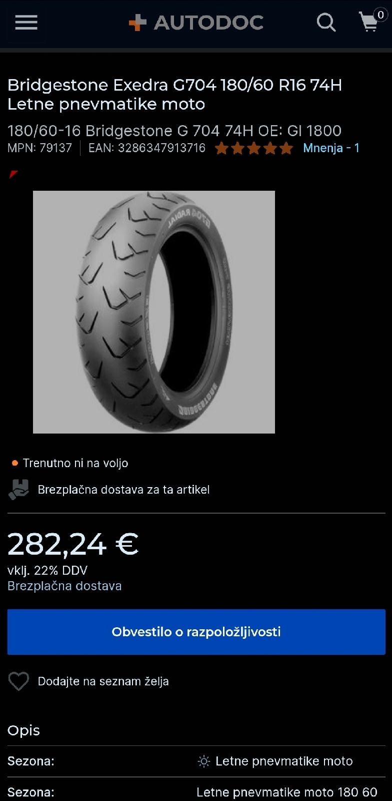 Bridgestone G704 Exedra
