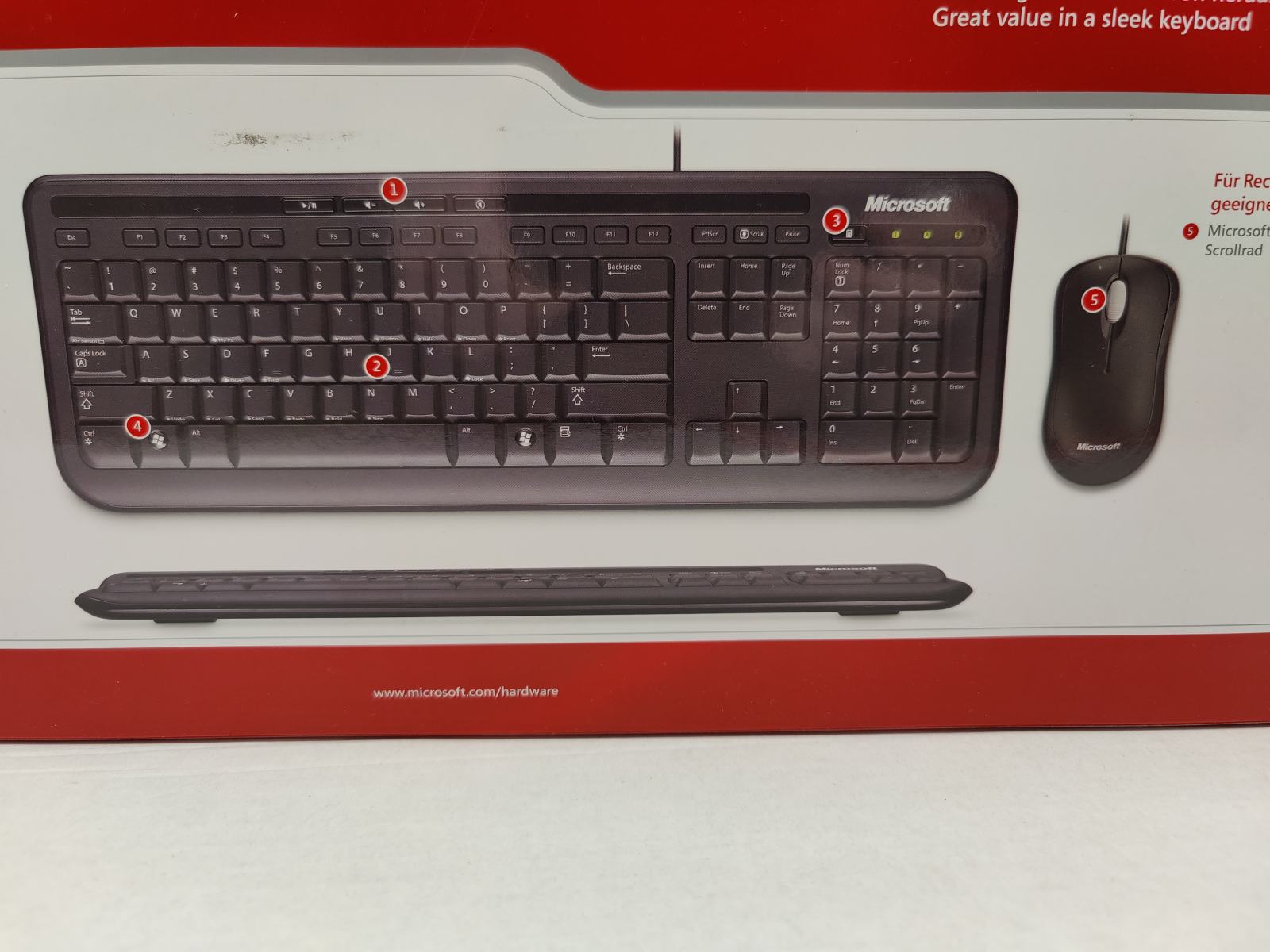 Tipkovnica + miška NOV komplet Microsoft Wired Desktop 600