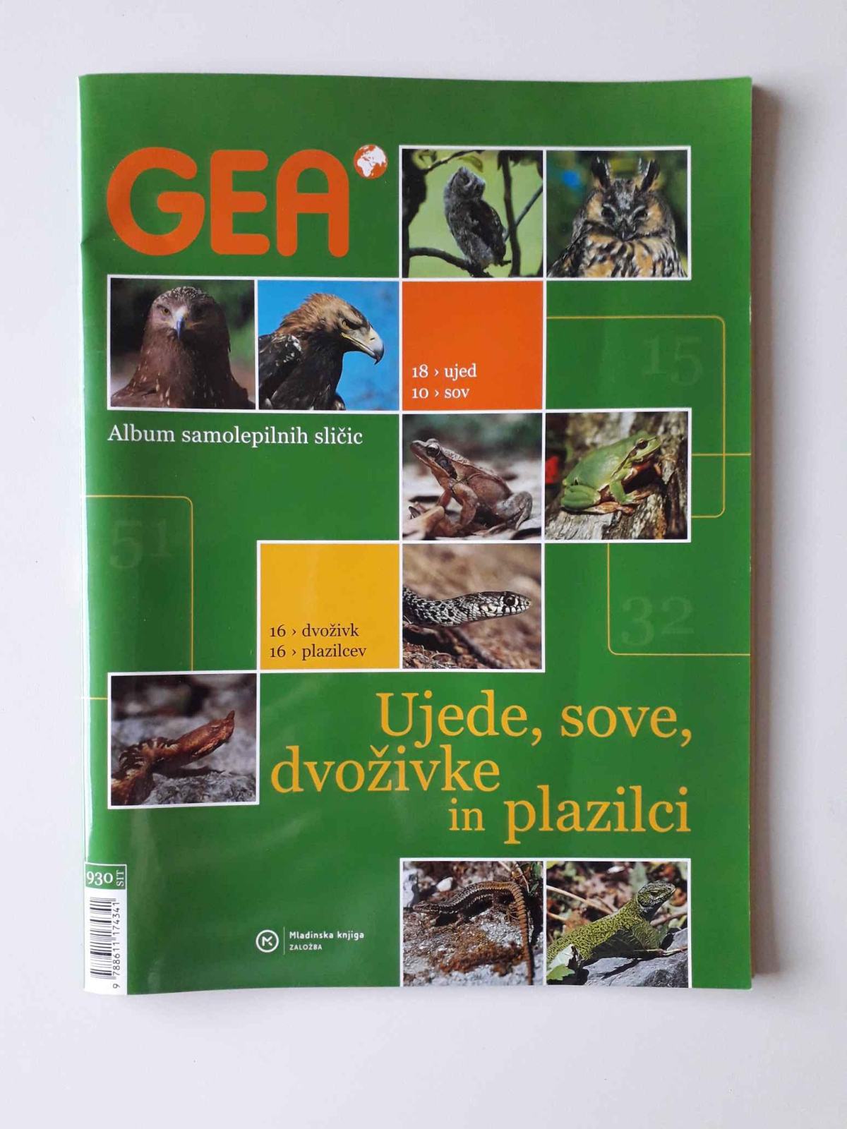 GEA ALBUM POLN, UJEDE, SOVE, DVOŽIVKE IN PLAZILCI