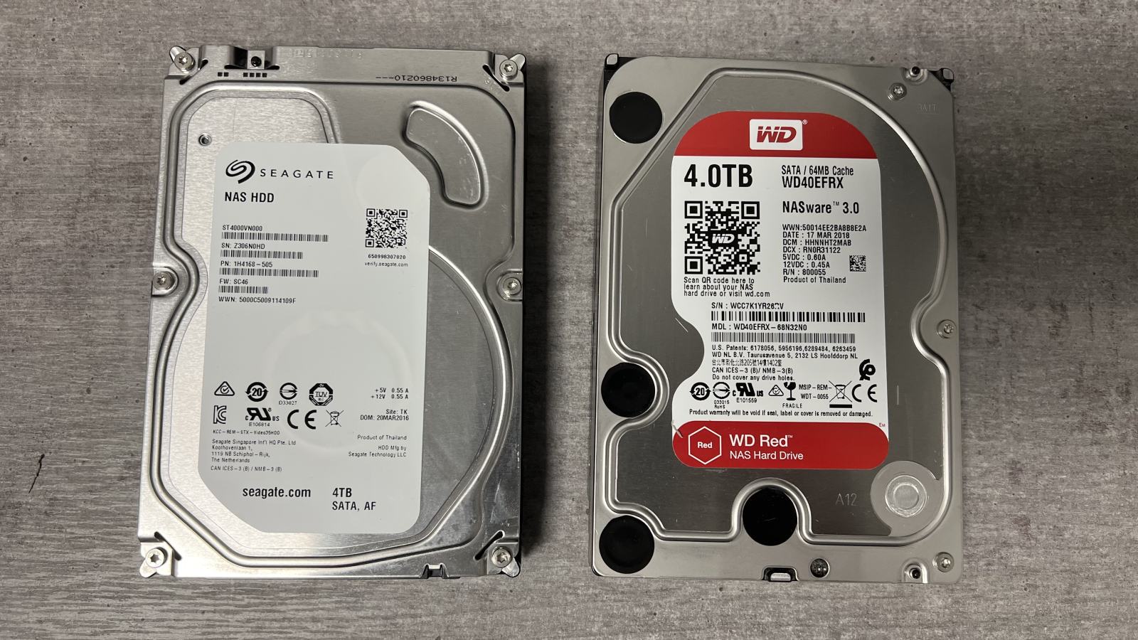 NAS disk 2x4TB (WD Red + Seagate)