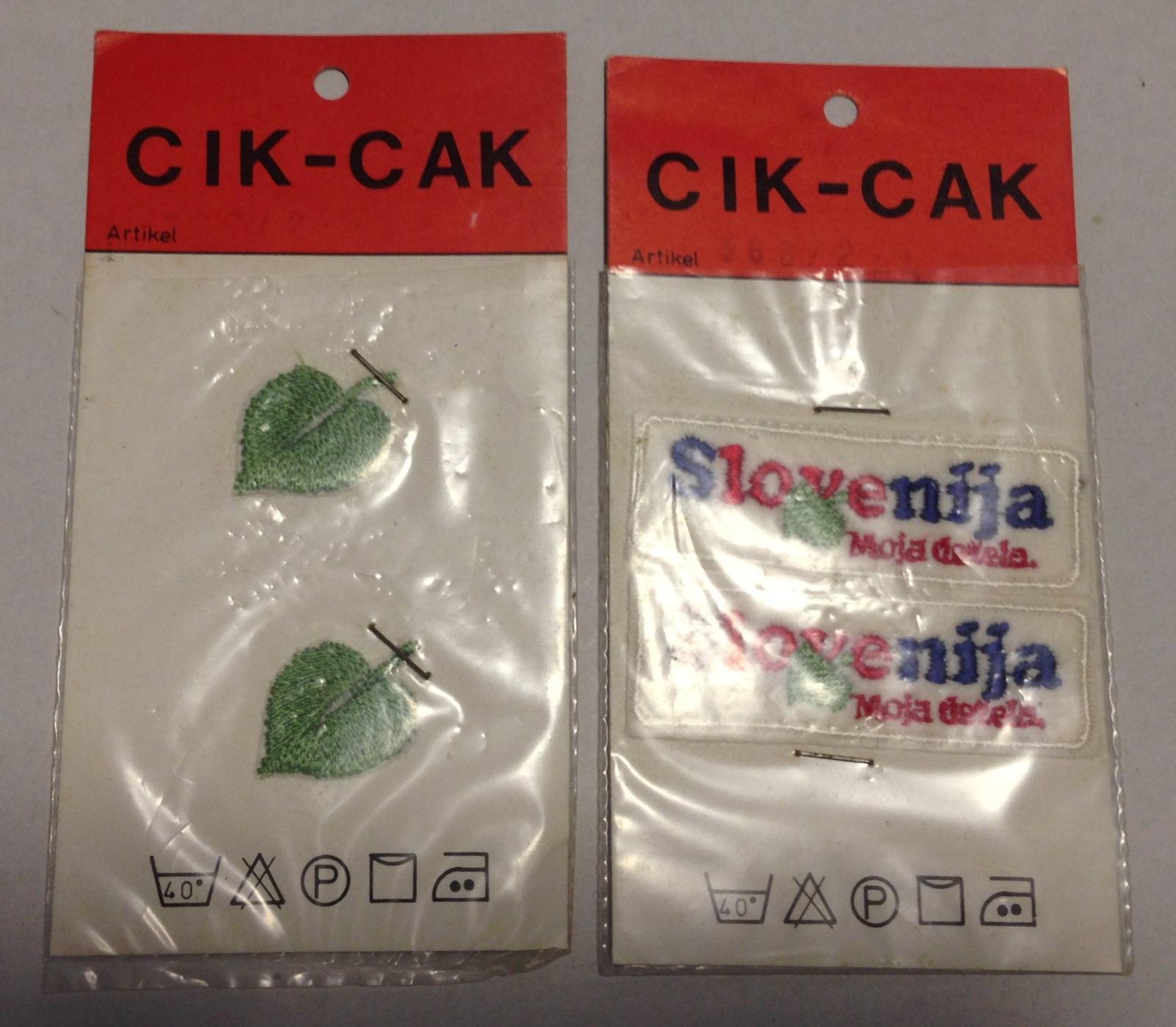 Stari našitki Slovenija promocija lipov list in Moja dežela