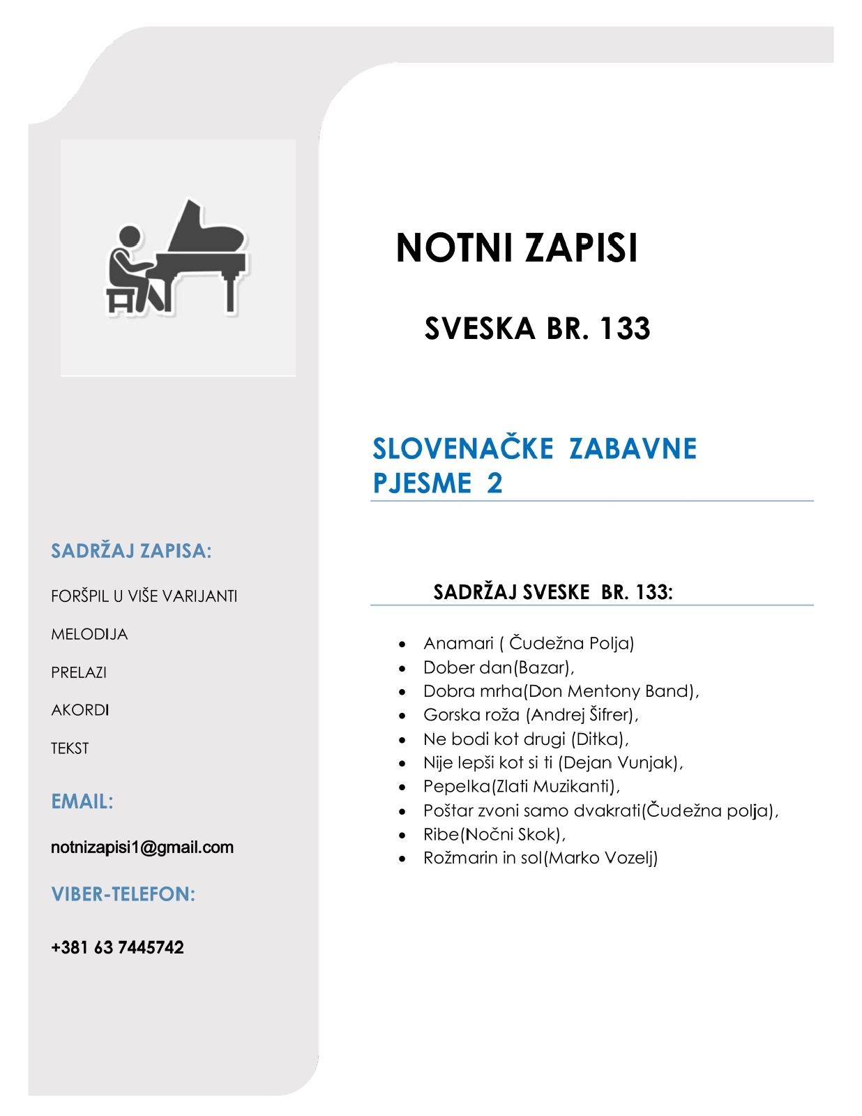 Notni zapisi-Slovenske zabavne pesmi 2