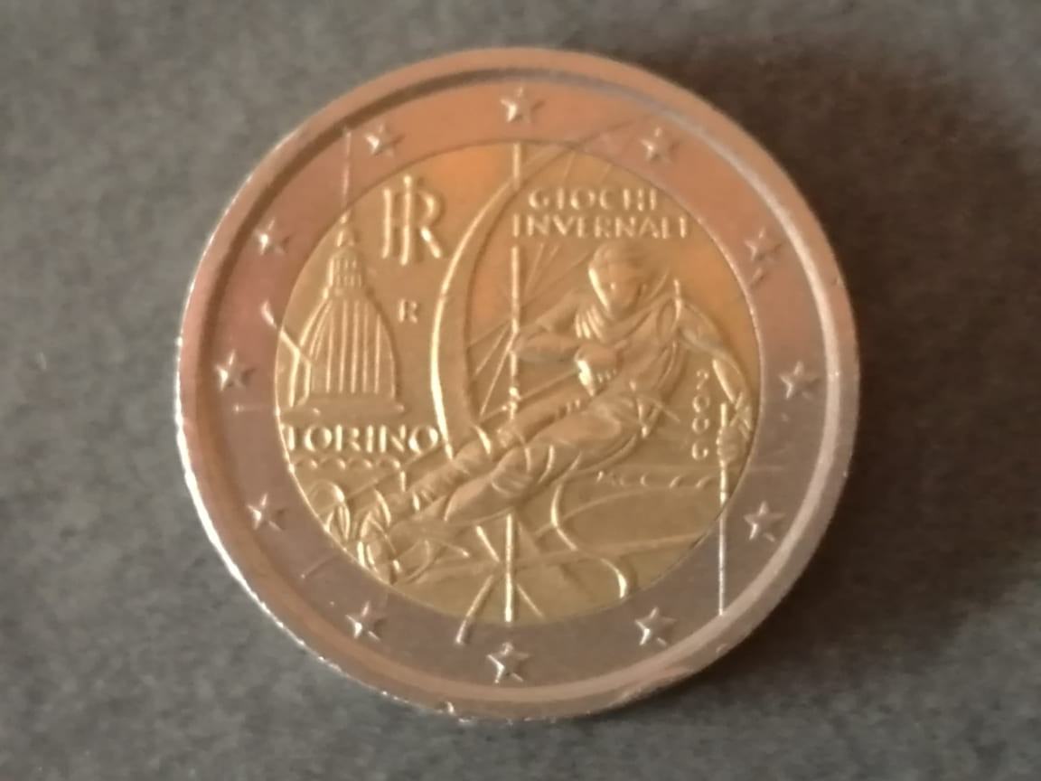 Kovanec za 2 eur.spominski Torino 2006 (zimske olimpijske igre)
