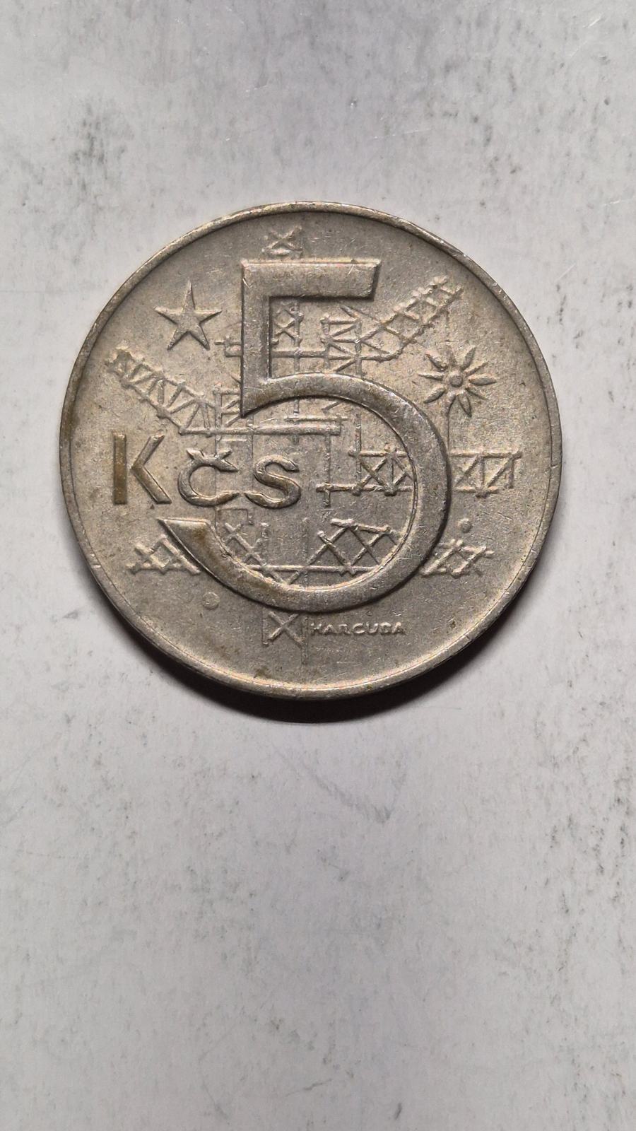 Kovanec 5 koruny Češkoslovaška