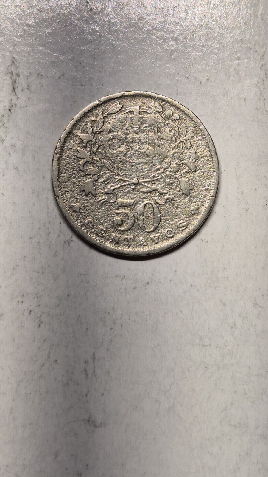 Kovanec 50 centavos Portugalska