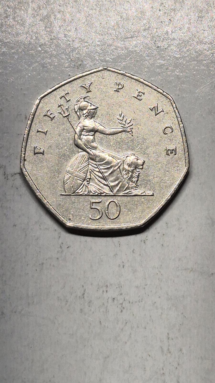 Kovanec 50 pence Velika britanija