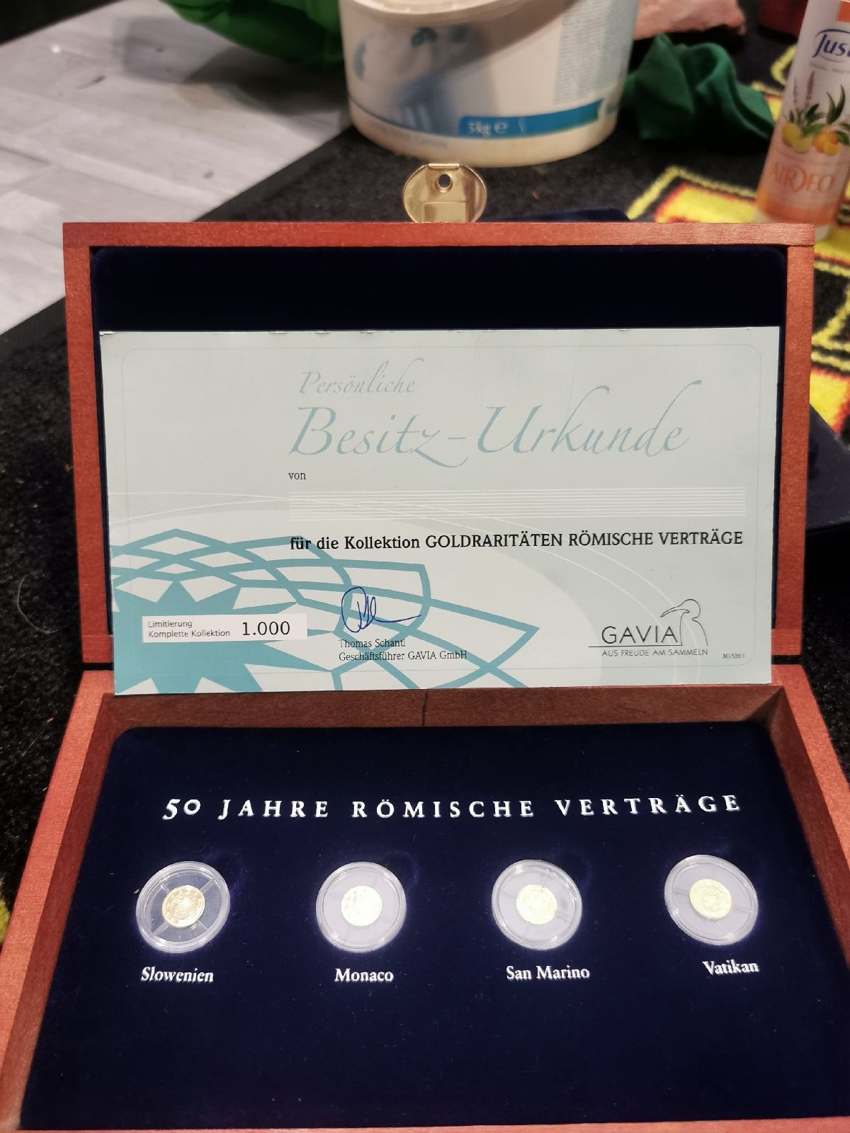 RIMSKA POGODBA SET ZLATNIKOV S CERTIFIKATOM 24K ZLATO NALOŽBENO