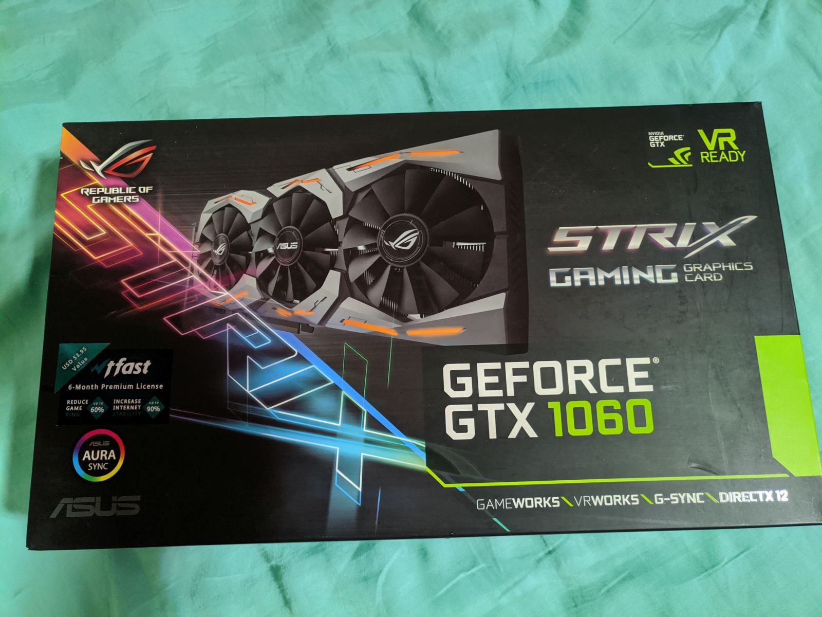 Asus ROG Strix Nvidia GTX 1060 6gb OC Gaming, RGB