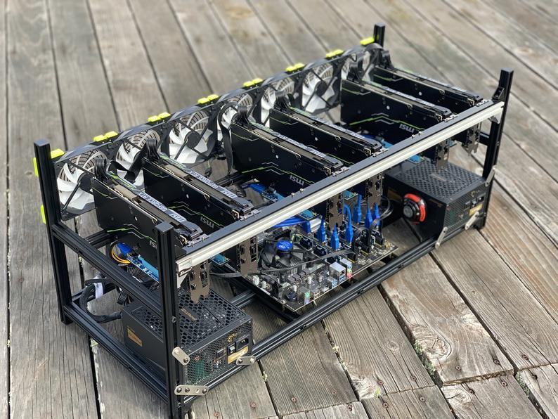 NOV mining Rig z 8x Nvidia Geforce RTX2060 - 250MHS!
