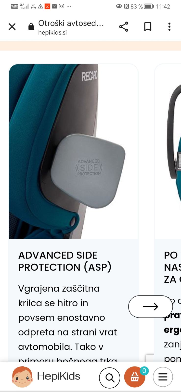 Avtosedež z lupinico RECARO 2v1 360°