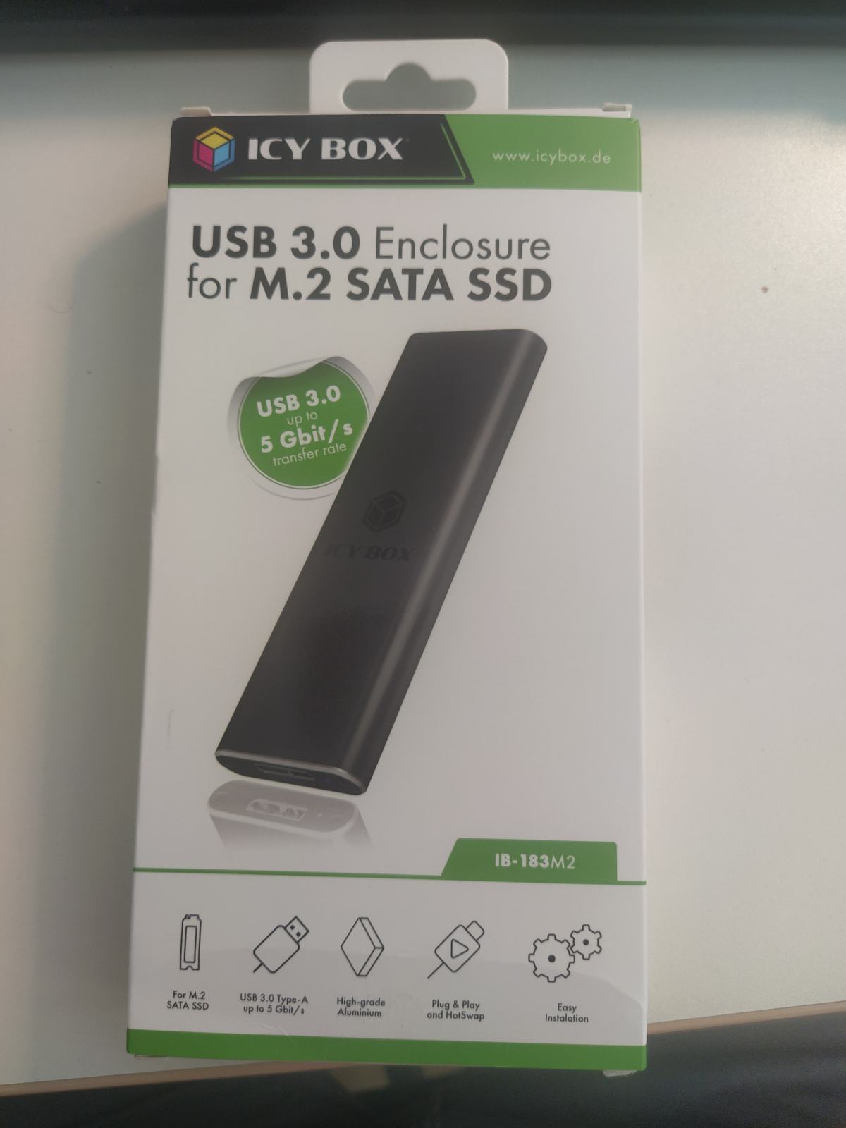 ICY BOX IB-183M2 ohišje adapter za M.2 SATA SSD