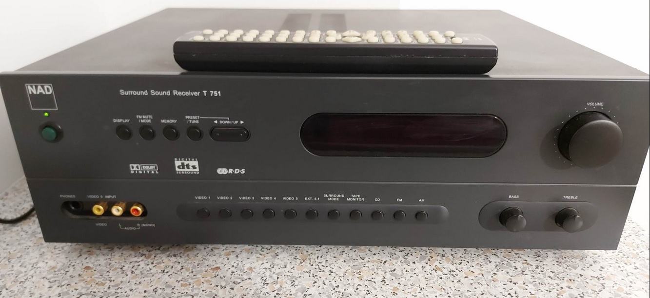 NAD T 751- HI-FI AUDIO-VIDEO SURROUND RECEIVER , 6x70W