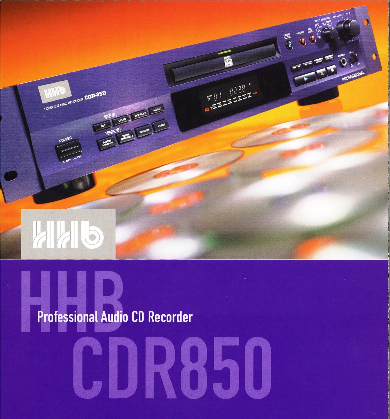 HHB CDR-830 BURN-IT PROFESSIONAL CD RECORDER RACK MOUNT